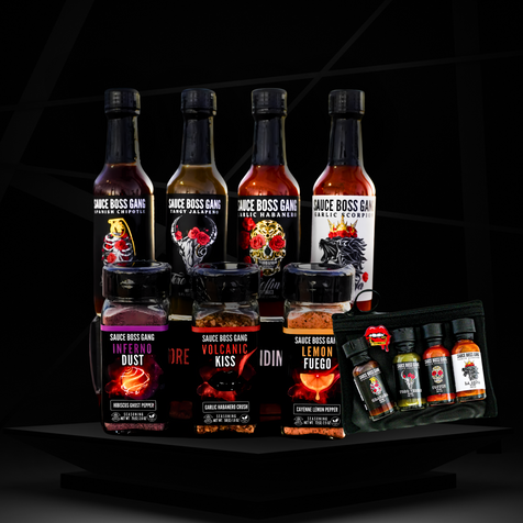Sauce Boss Gang best sellers of hot sauce and seasoning!