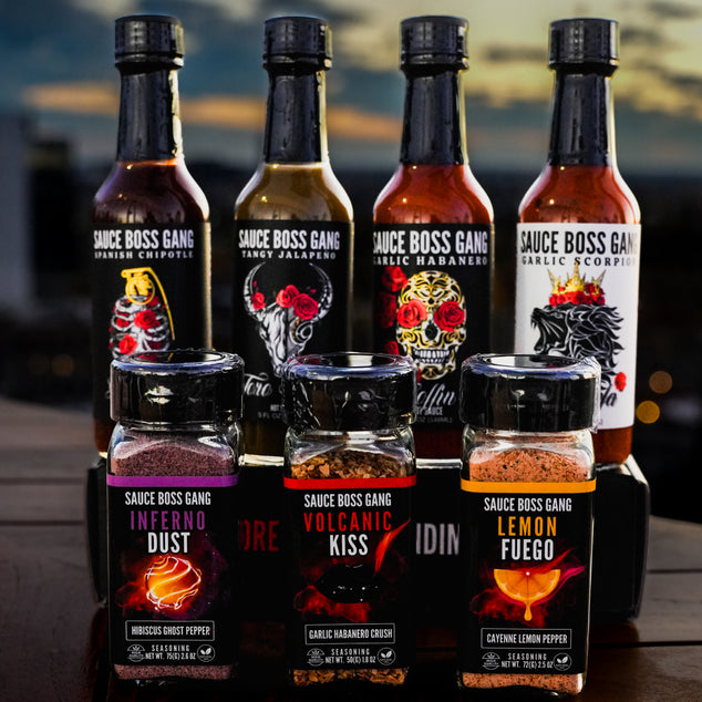 Sauce Boss Gang best sellers of hot sauce and seasoning!